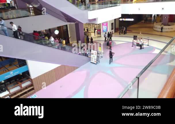 Chennai, India - August 14 2021: People Using Escalator Inside Of ...