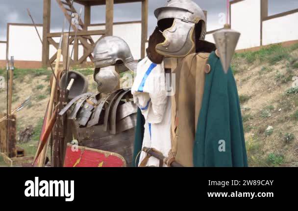 Helmet and armor, Scutum shield, Gladius sword - Roman legionary ...