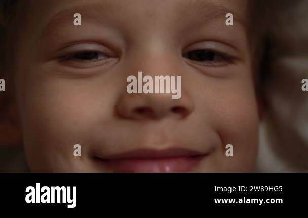 Beautiful Child Looking at Camera. Portrait of Little Cute Baby Boy Face. Close-Up Boys Brown ...