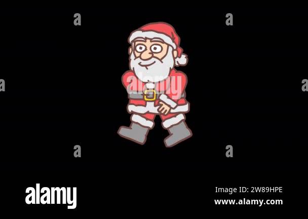 Funny character Santa Claus walking and smiling. Frame by frame ...