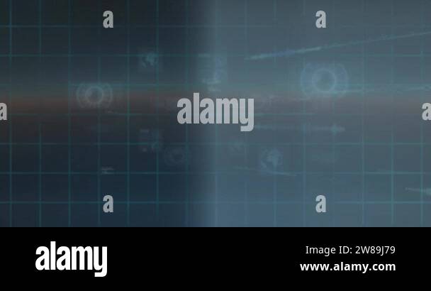 Animation of scope scanning with data processing. global connections, data processing and ...