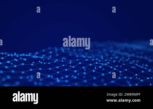 Hexagonal digital communication structure. Connection of dots and lines ...