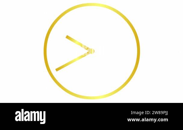 Animated clock. Gold watch. Concept of time, deadline. Looped video ...