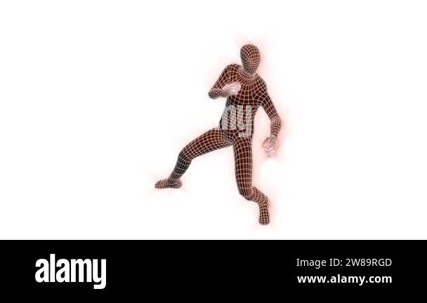 Animated boxer. Hook hit. Boxer vertices 3D animation.VJ loop video ...