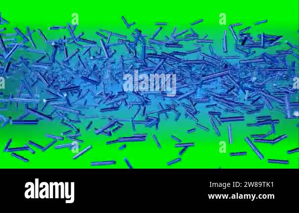 Animated loop able nice visual slow moving rectangle particles on green ...