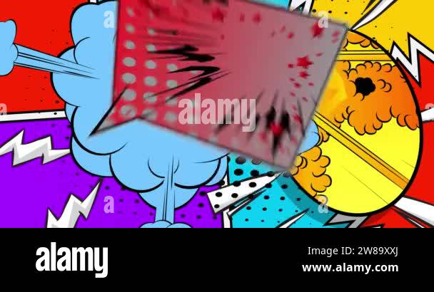 Animated Pop Art Comic Book Speech Bubble Background Cartoon. Motion ...