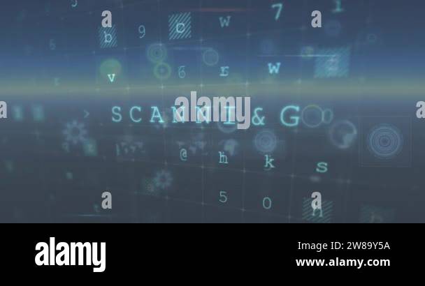 Animation Of Cyber Attack Warning Over Scopes Scanning And Data