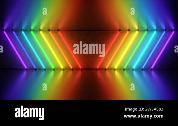 Rainbow Spectrum Neon Tubes Flickering Flashing Glow Light 3D Lasers ...
