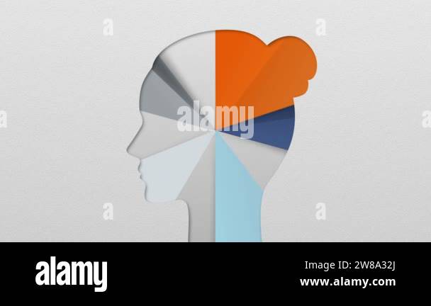Five result shape of woman head for diagram, chart. presentation ...