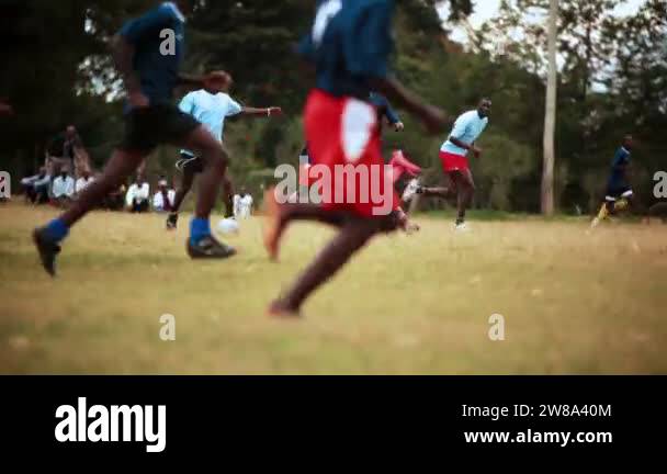 Kenyan football/soccer game between two teams Stock Video Footage - Alamy