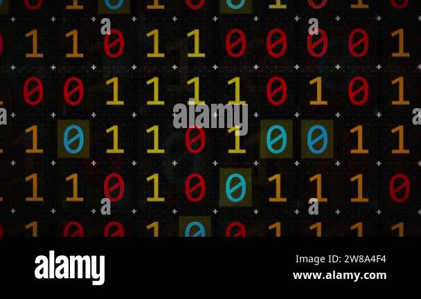 Background based on binary code technology. Protecting digital data from hacking and viruses ...