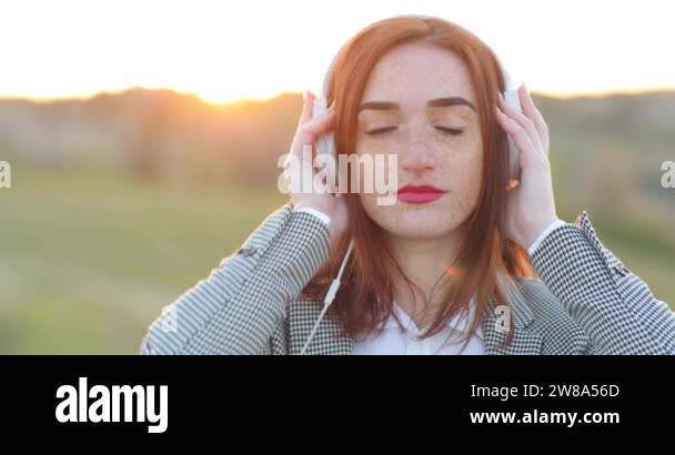 redheaded young women face with freckles. attractive redhead girl ...