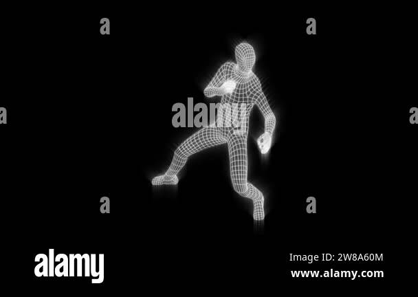 Animated boxer. Hook hit. Boxer vertices 3D animation.VJ loop video ...