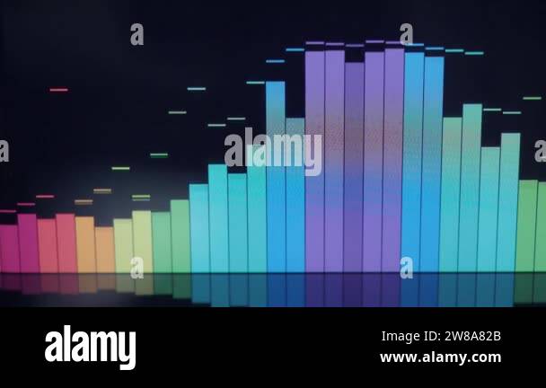 Music Equalizer bar. Audio waveform equalizer on black background loop ...