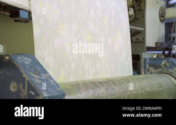 Industrial printer making new wallpaper sample. Modern wallpaper ...
