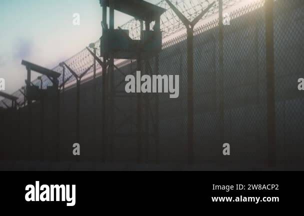 Metal fence around facility Stock Videos & Footage - HD and 4K Video ...
