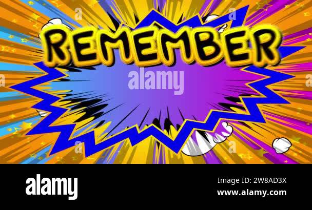 Remember The Adventure. Comic Book words. Motion poster. 4k animated ...