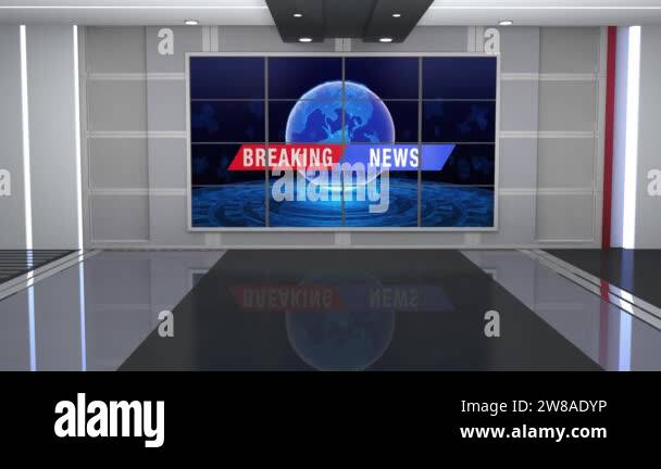 News TV Studio Set - Virtual Green Screen Background Loopmotion footage ...