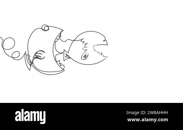 The big fish eat the small one. Self-drawing Marketing food chain ...