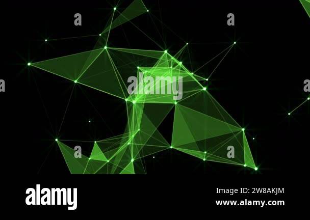 Futuristic plexus eco video animation with glowing triangles in slow motion, 4096x2304 loop 4K ...