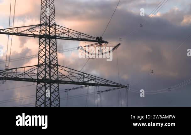 Power lines on a power pole Stock Videos & Footage - HD and 4K Video ...