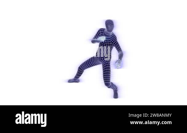 Animated boxer. Hook hit. Boxer vertices 3D animation.VJ loop video ...