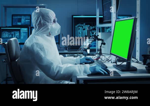 Scientist works in a modern scientific laboratory for the research and ...