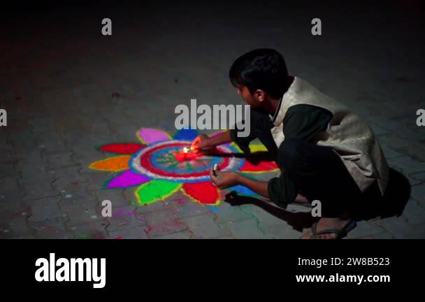 Spark shower fireworks or firecrackers in home driveway at night ...