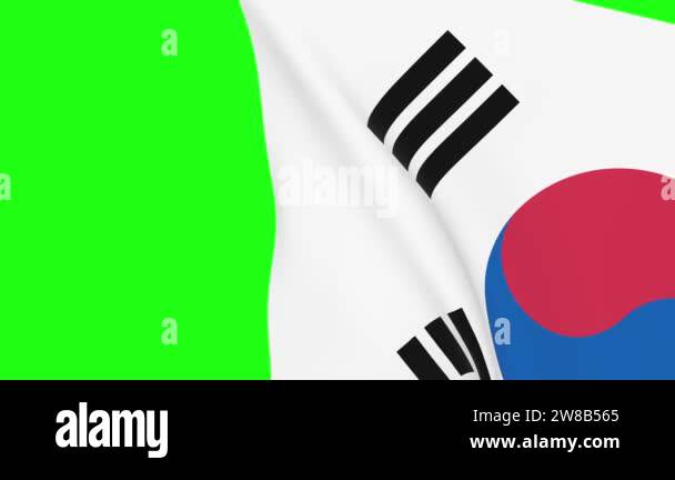 South Korea Waving Flag Transition 4k And 1080 Hd Seamless Loop