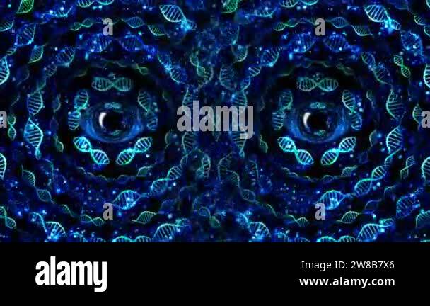 Eyes. DNA spirals. Animation. Background Stock Video Footage - Alamy