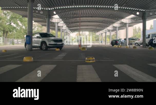 Parking and pedestrian crossing traffic sign Stock Videos & Footage ...