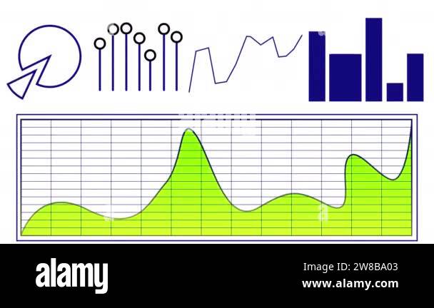 A set of graphs on a white background. Computing and Economics. Stock ...