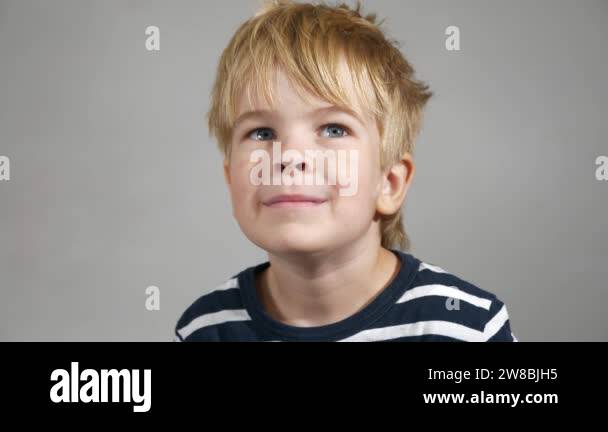 Child Nod Head Yes Agree Understand Gesture. Happy Facial Expression ...