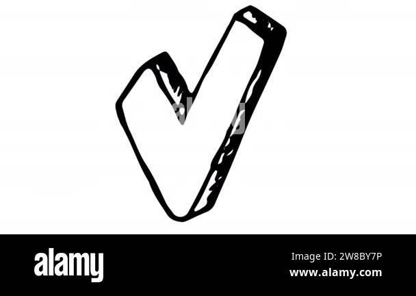 Animation of the checkmark sign on a white background. Stock video with ...