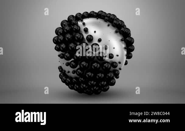 Animated Spheres. Gray background, loop, 2 in 1, alpha matte, 3d ...