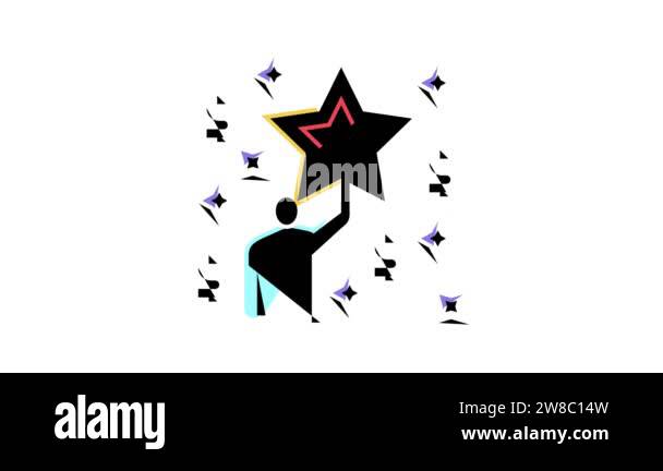 businessman motivation for goal achievement color icon animation Stock ...