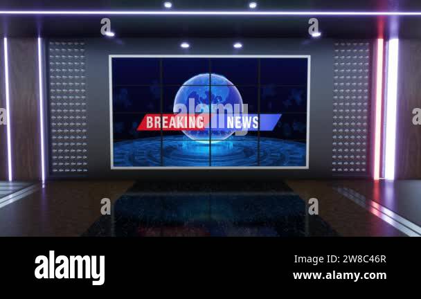 News TV Studio Set - Virtual Green Screen Background Loopmotion footage ...