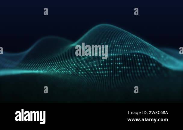 beautiful abstract wave technology background with blue light, digital ...