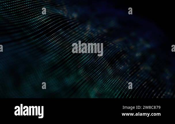 Blue green technology background. Abstract 80s neon design. Seamless loop tech animation. Blue ...