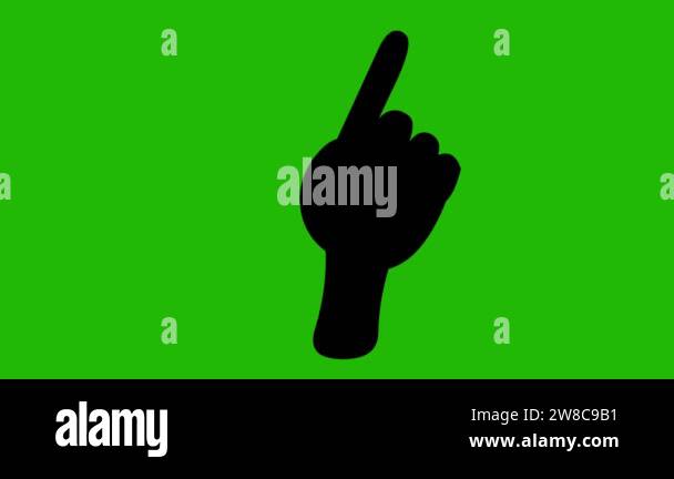 Looped animation of the black silhouette of a hand with a gesture of ...