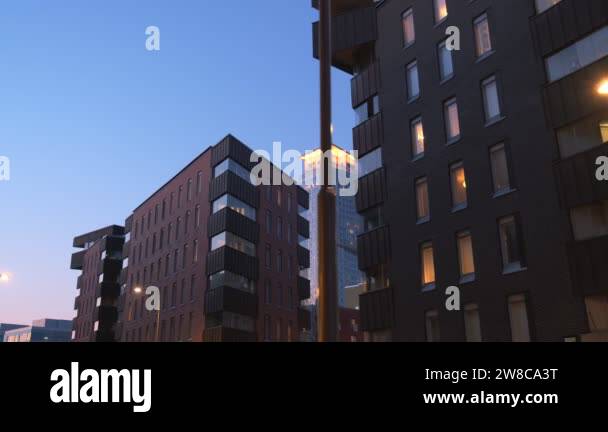 Modern Nordic Architecture. The bricks facades of modern residential ...