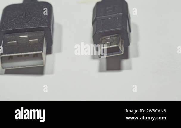 Close up comparison of USB type A type B type C mini micro USB ...