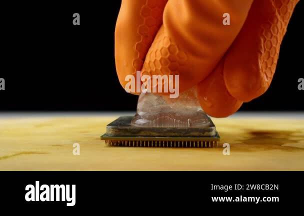 Ice Melting On CPU (Central Processing Unit). Experiment with switching ...