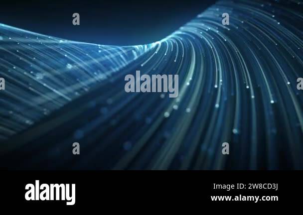 Abstract Light Fiber Strings Flowing Background Loop/ 4k animation of ...