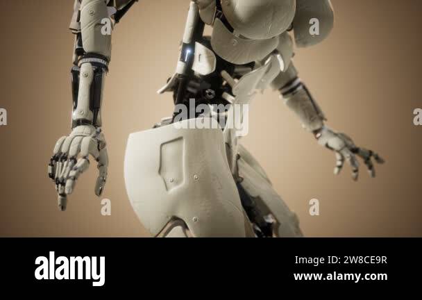 sci-fi robot woman animation in the digital world of the future Stock ...