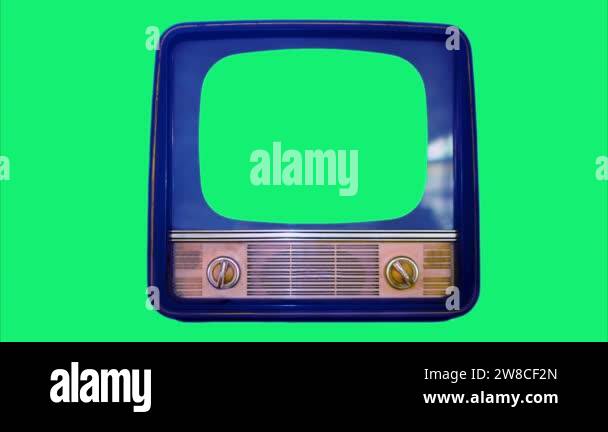 Chroma key TV, vintage copy space TV, green screen TV display Stock ...