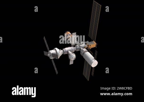 Gateway - Human Lander System- 3d animation model on a black background ...