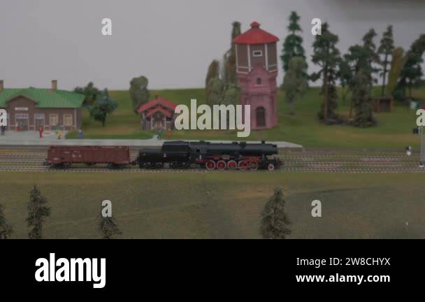 Mini Train Station Modelling. Model of Railway Station With Moving ...