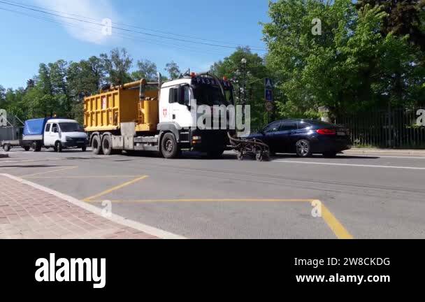 Russia, Saint Petersburg May 31, 2021: Special construction vehicle ...