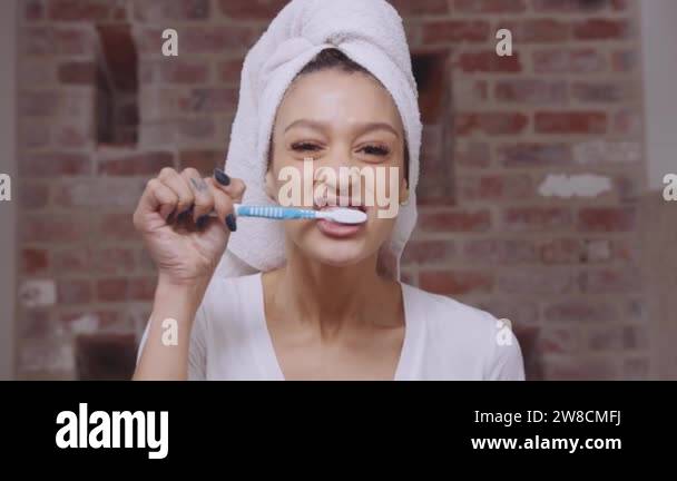 Beautiful female brushing teeth Stock Videos & Footage - HD and 4K ...